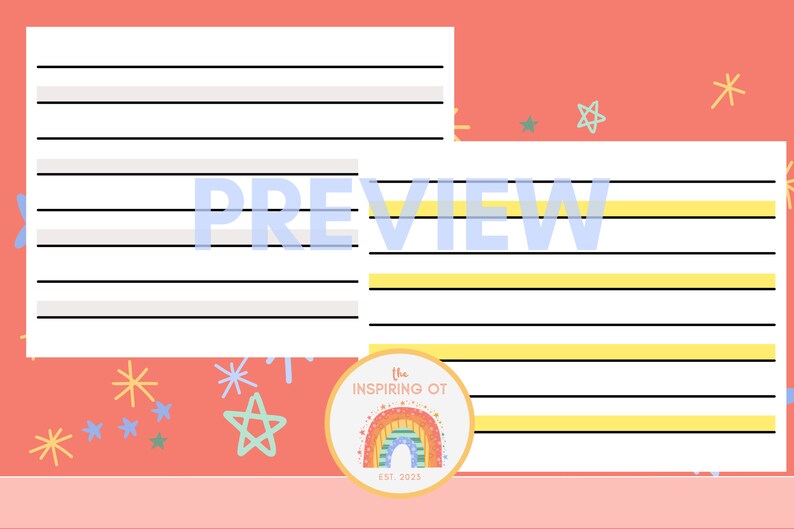 Handwriting Worksheet Lined Paper Variations, Occupational Therapy ...
