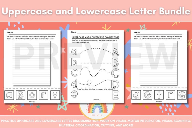 Uppercase and Lowercase Letter Discrimination Bundle, Pediatric School ...