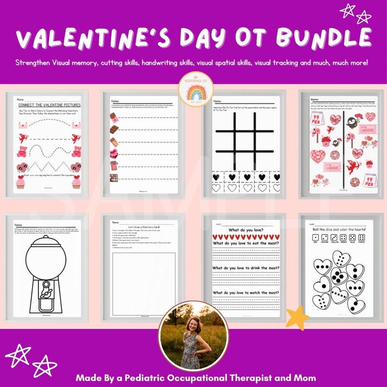 60 Page Valentine's Day Fine Motor Coordination, Visual Perception ...