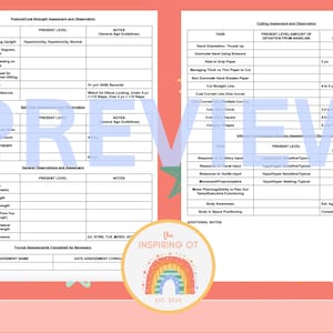 OT Assessment Template, School Based Pediatric Occupational Therapy ...