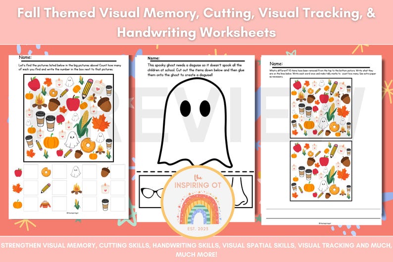 Fall Visual Memory Worksheets, Pediatric School Based Occupational ...