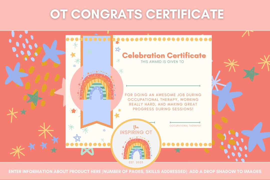 OT Positive Encourage Note, Occupational Therapy Certificate of ...