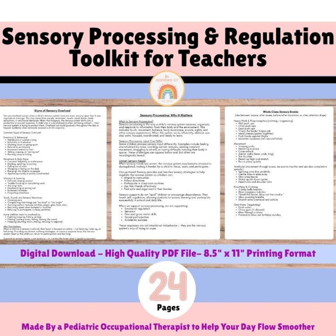 Sensory Processing & Regulation Toolkit Teachers, OT Strategies ...