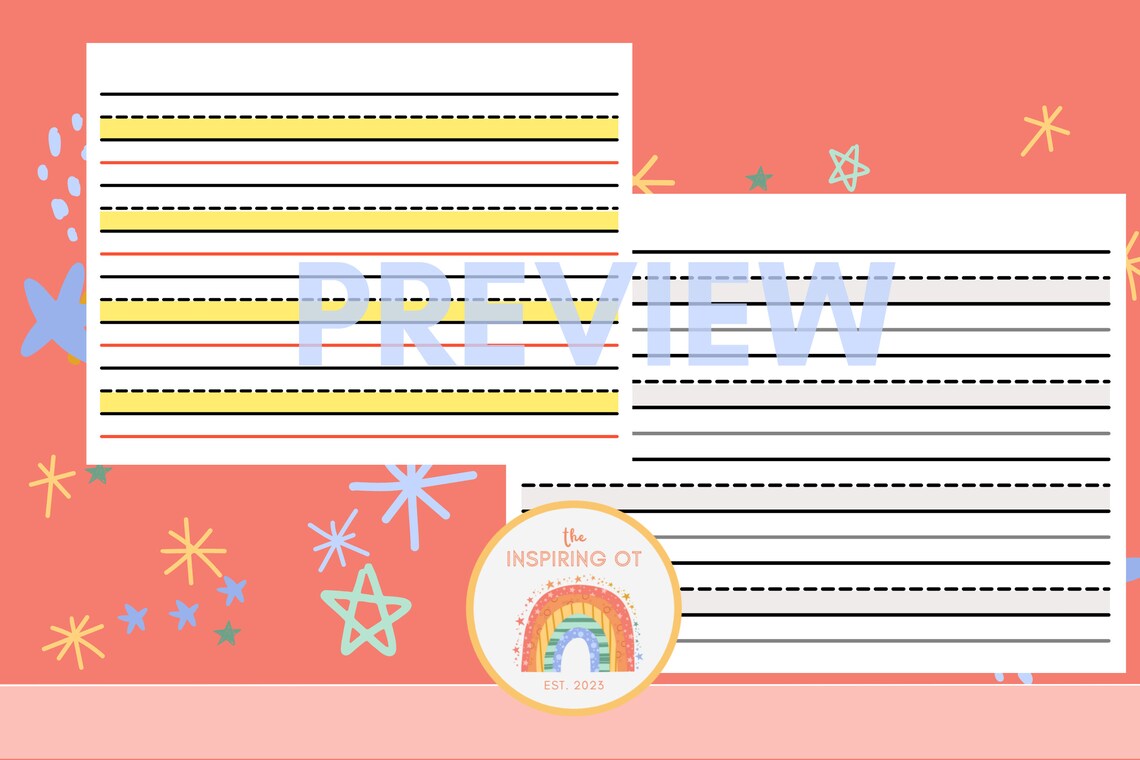 Handwriting Worksheet Lined Paper Variations, Occupational Therapy ...