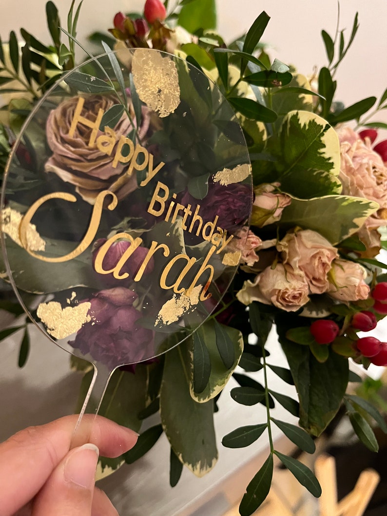 Cake Topper Round Acrylic Cake Topper Birthday Baby Shower Gender ...