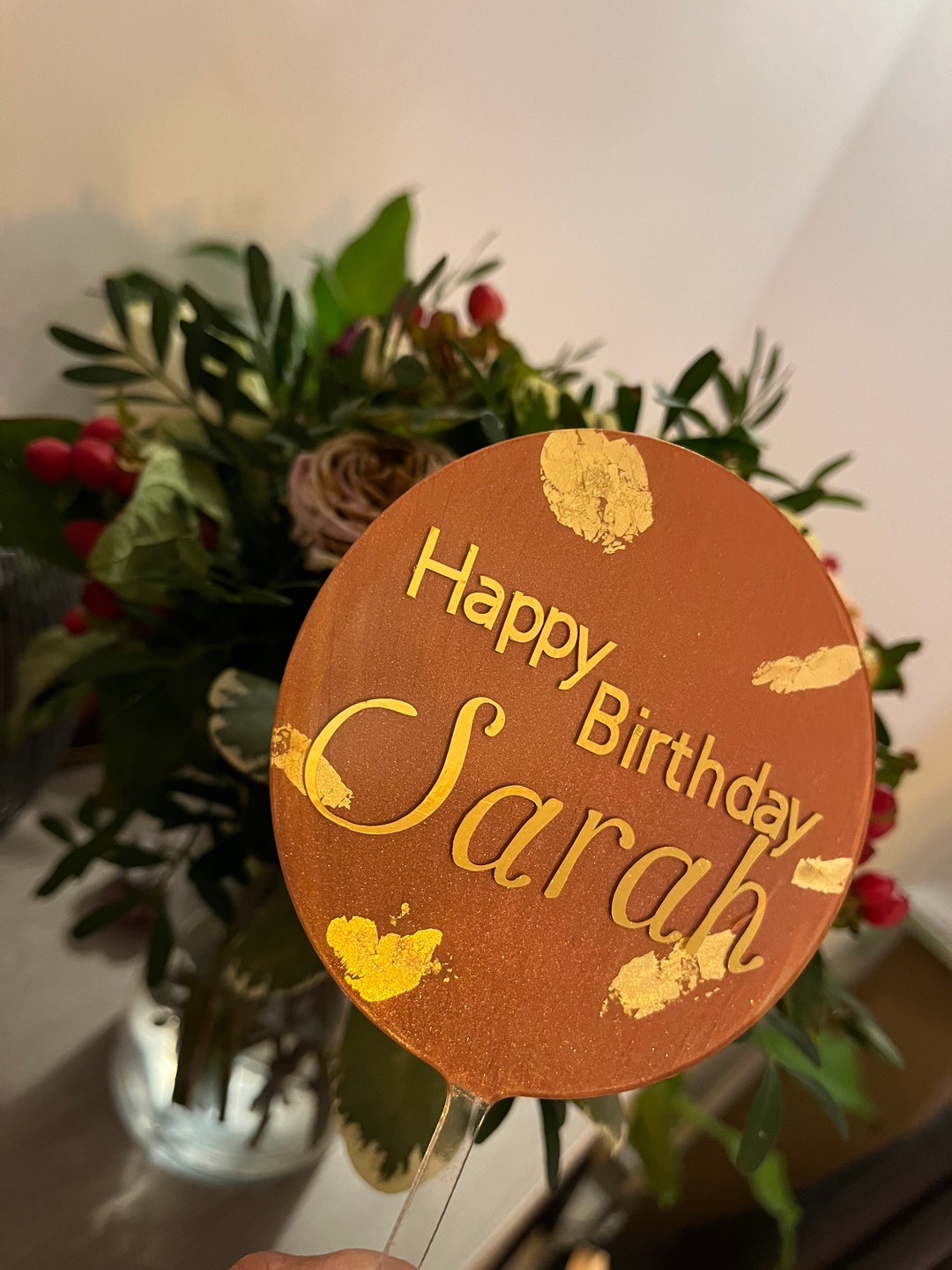 Cake Topper Round Acrylic Cake Topper Birthday Baby Shower Gender ...