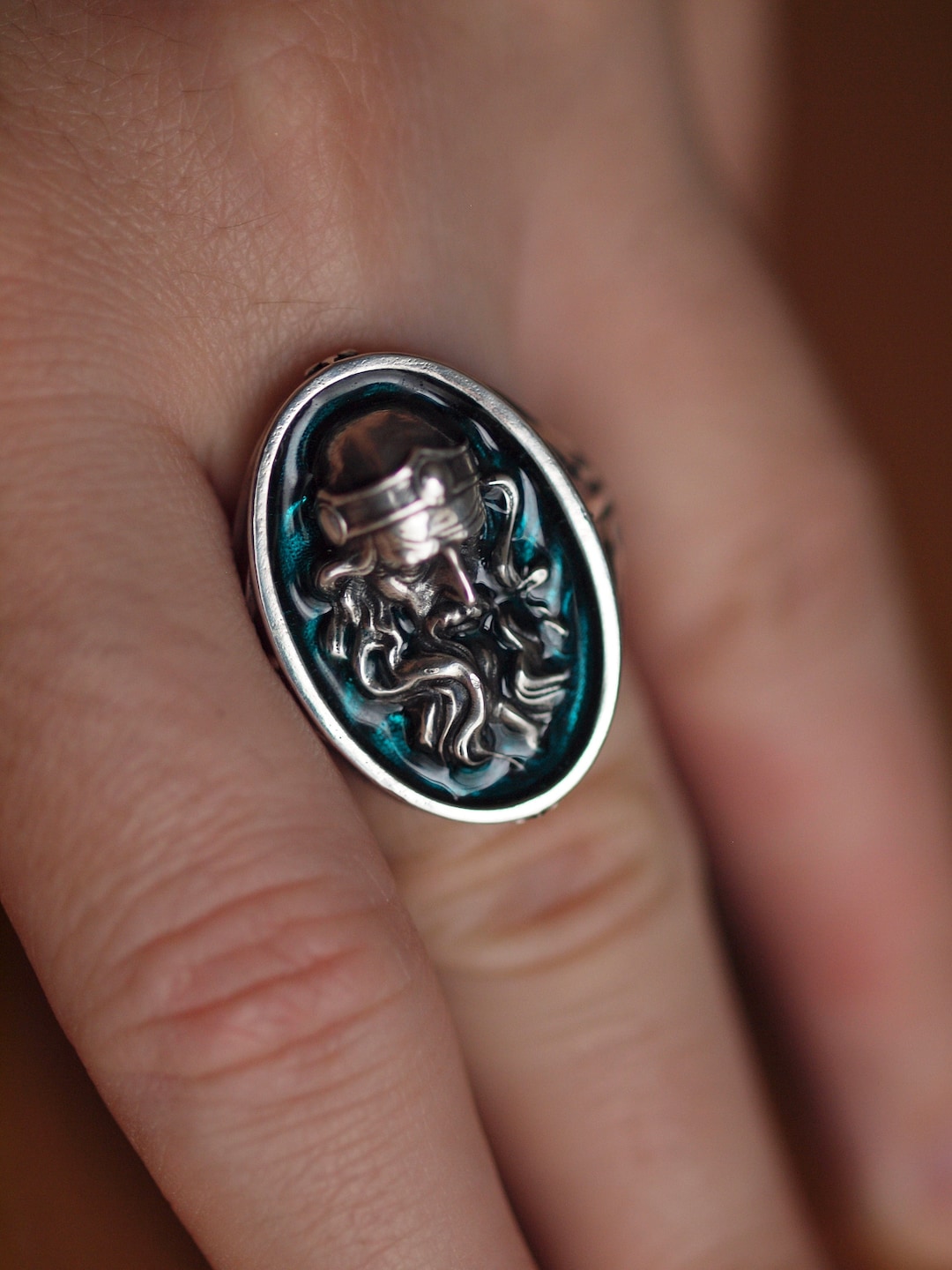 The Old King / Silver Ring Old Man Resin Water / Dark - Etsy