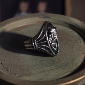The Old King / Silver Ring Old Man Resin Water / Dark Fairytale Magic ...