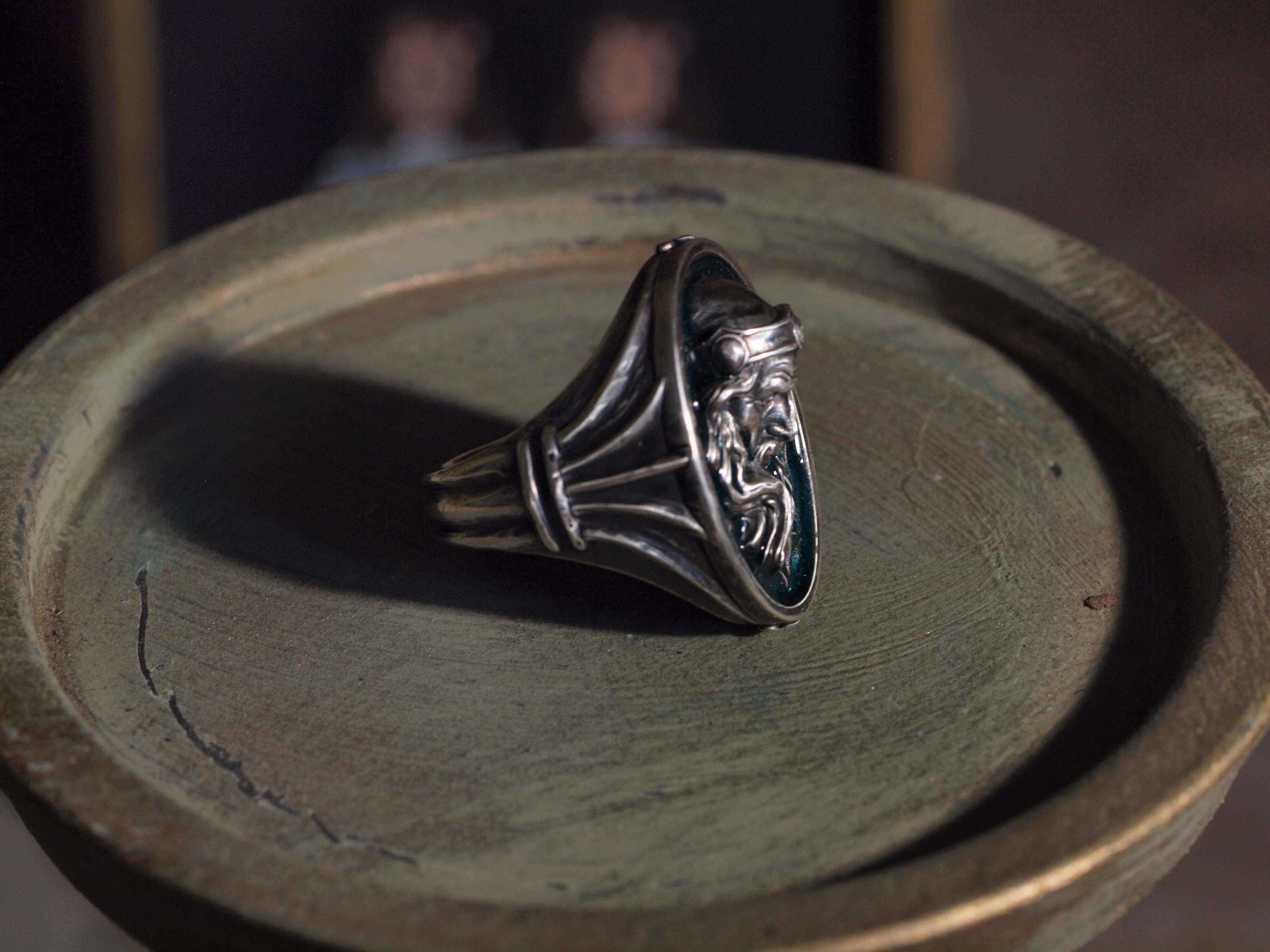 The Old King / Silver Ring Old Man Resin Water / Dark Fairytale Magic ...