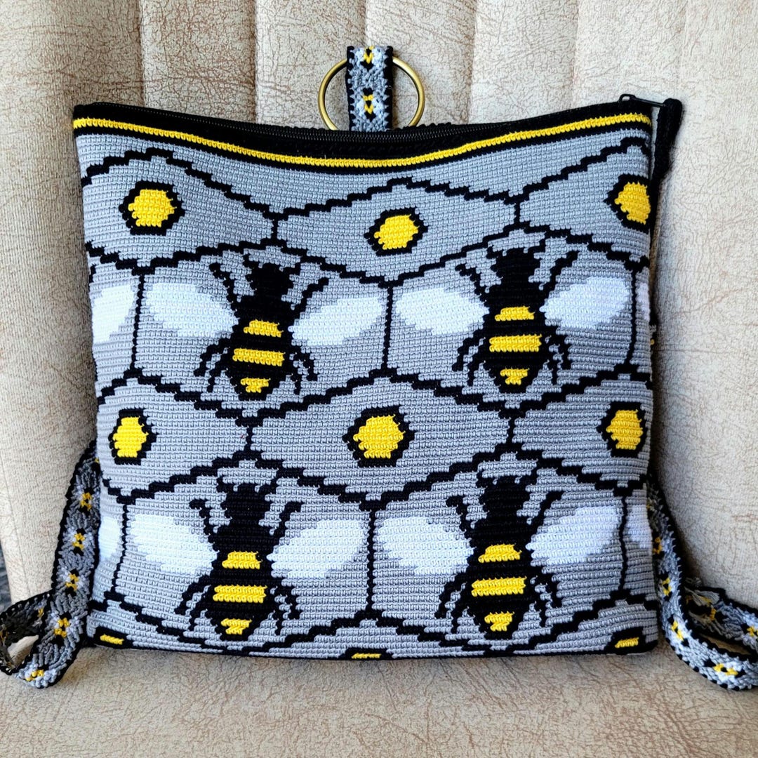 Bee Crochet Bag Crochet Backpack Crochet Bag Bee Crochet Purse Unique ...