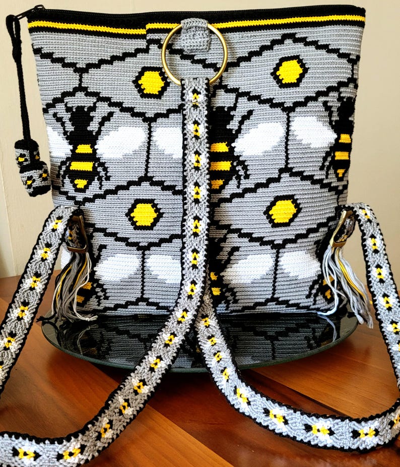 Bee Crochet Bag Crochet Backpack Crochet Bag Bee Crochet Purse Unique ...