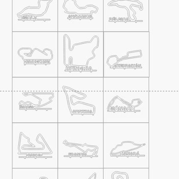 Formula 1 Tracks Vector - Etsy