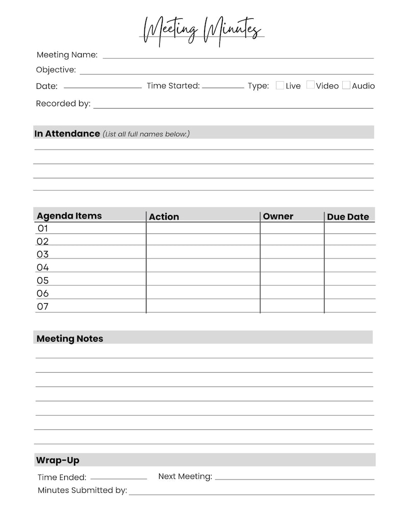 Meeting Notes, Meeting Agenda Template, Meeting Minutes, Meeting ...