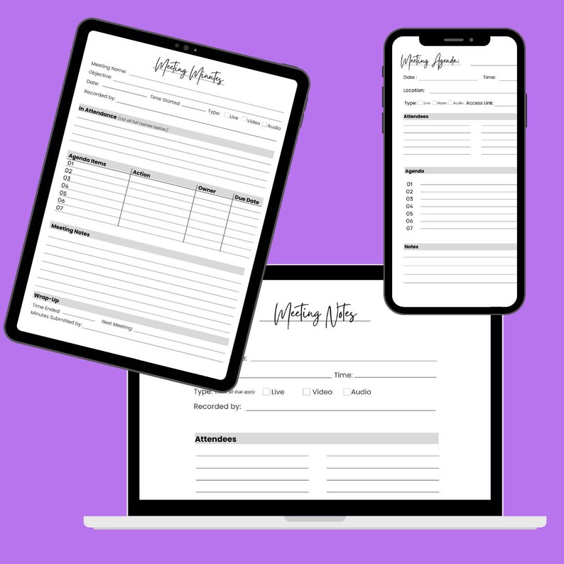 Meeting Notes, Meeting Agenda Template, Meeting Minutes, Meeting ...