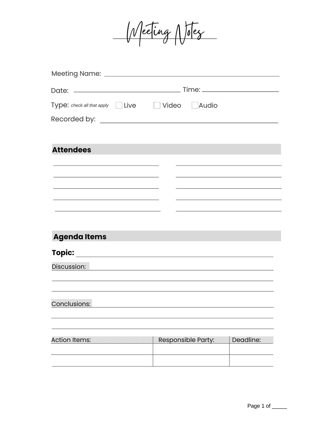 Meeting Notes, Meeting Agenda Template, Meeting Minutes, Meeting ...
