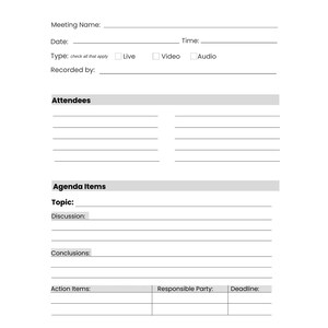Meeting Notes, Meeting Agenda Template, Meeting Minutes, Meeting ...