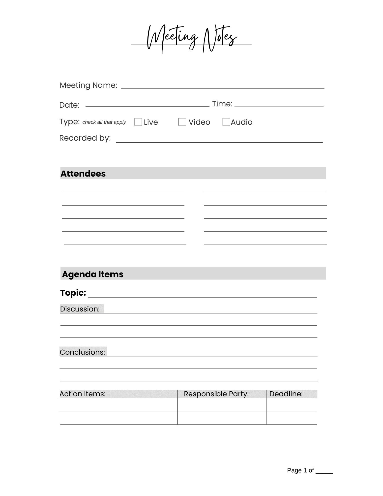 Meeting Notes, Meeting Agenda Template, Meeting Minutes, Meeting ...