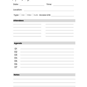 Meeting Notes, Meeting Agenda Template, Meeting Minutes, Meeting ...