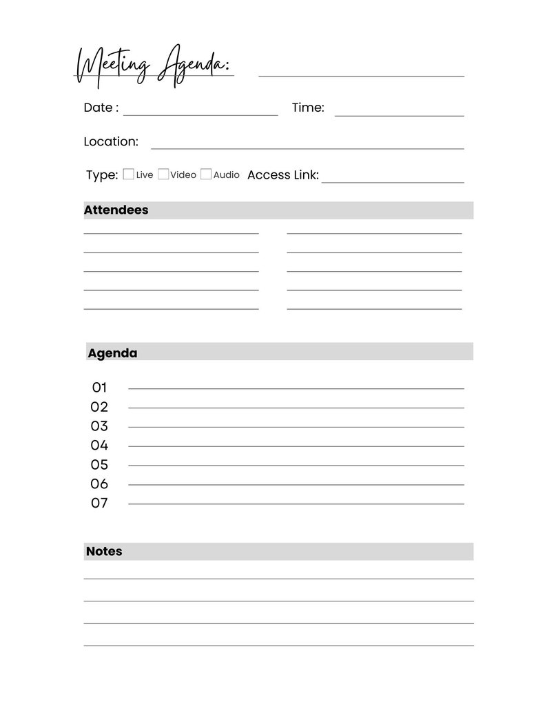 Meeting Notes, Meeting Agenda Template, Meeting Minutes, Meeting ...