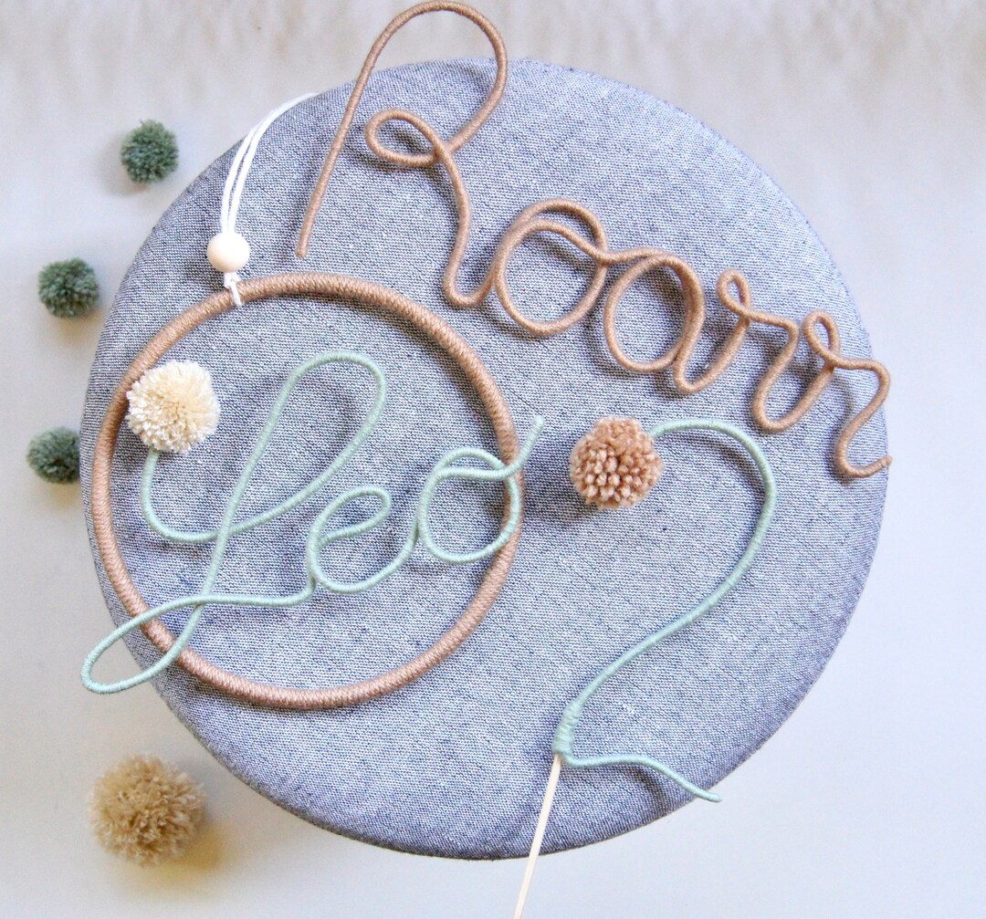 Cotton Yarn Wire Words Names Signs Nursery Decor Baby Shower Gift ...