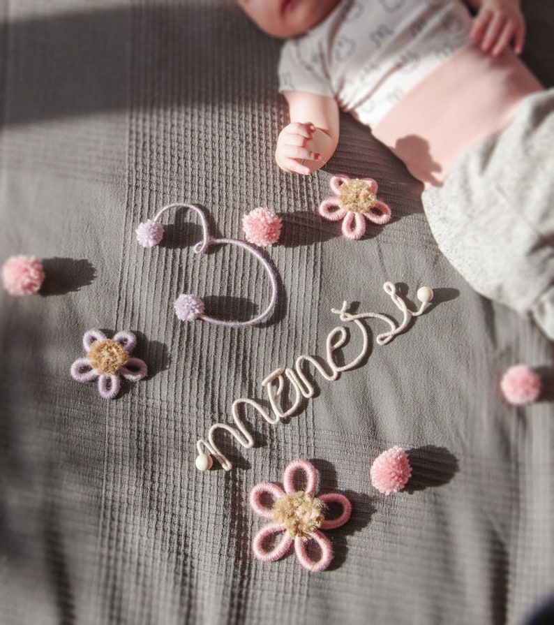 Knitted Wire Baby Milestone Numbers Nursery Decor Baby Month's Calendar ...