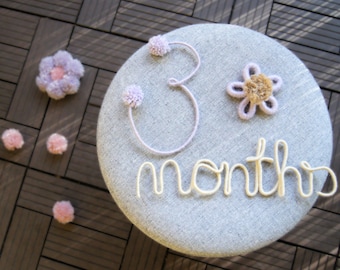 Knitted Wire Baby Milestone Numbers Nursery Decor Baby Month's Calendar ...