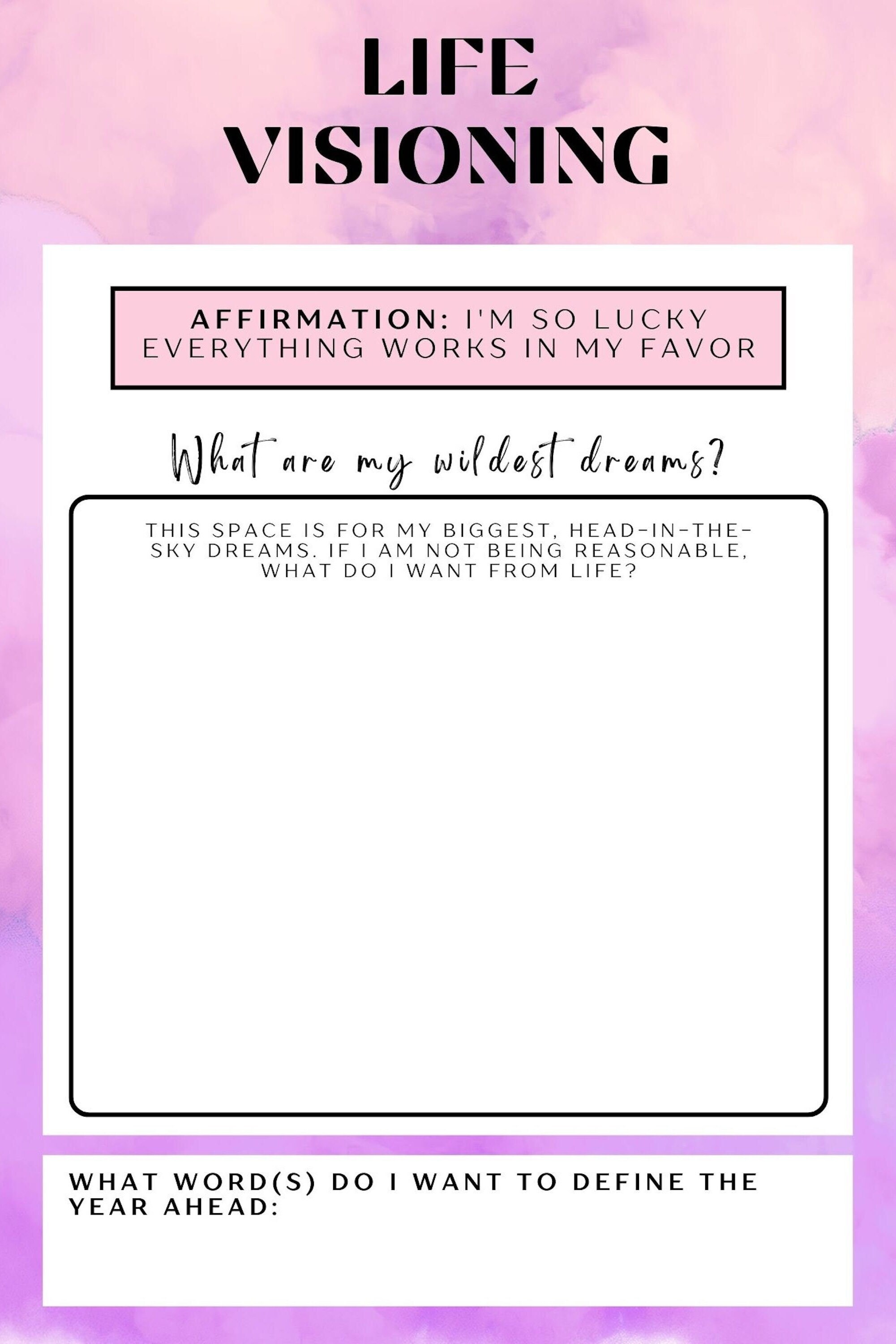 Vision Board Printables | Reflection | Career Goals | Mental Health ...