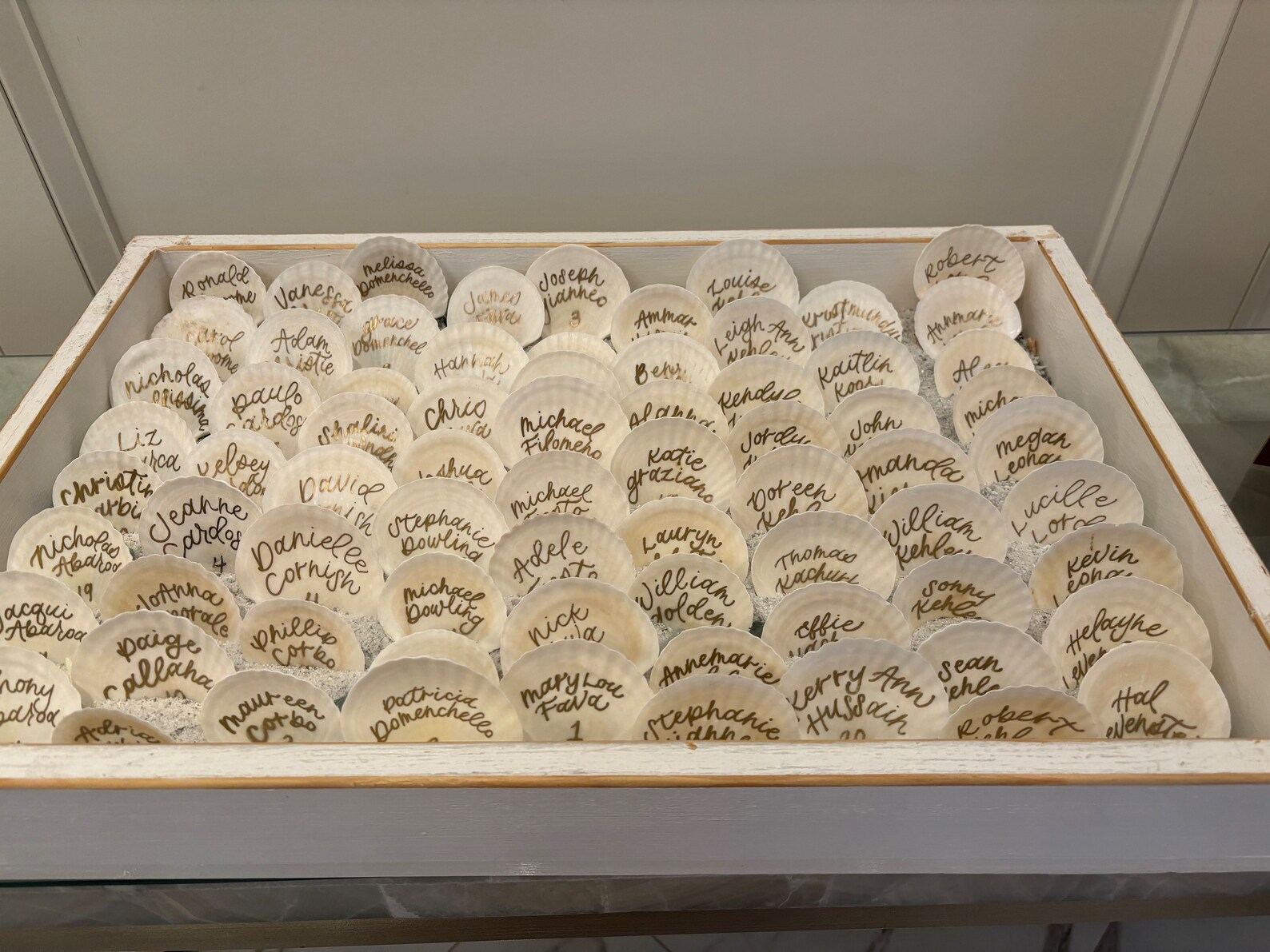 Custom Shell Placecards | Hand Lettered Shell Placards | Personalized ...