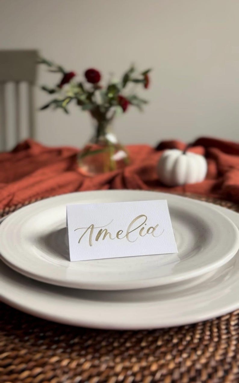 Custom Watercolor Place Cards | Handmade Holiday & Wedding Decor - Etsy
