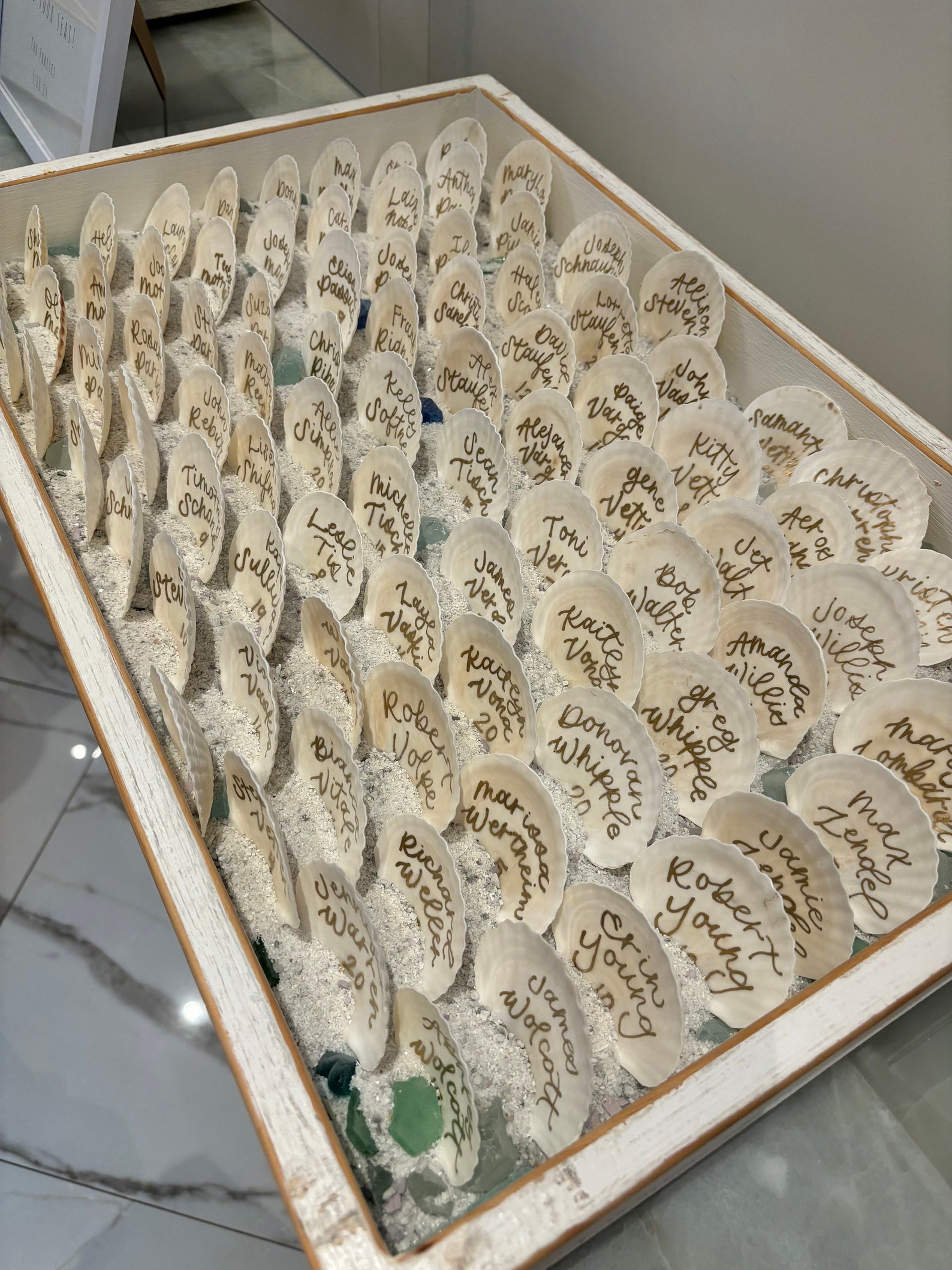 Custom Shell Placecards | Hand Lettered Shell Placards | Personalized ...