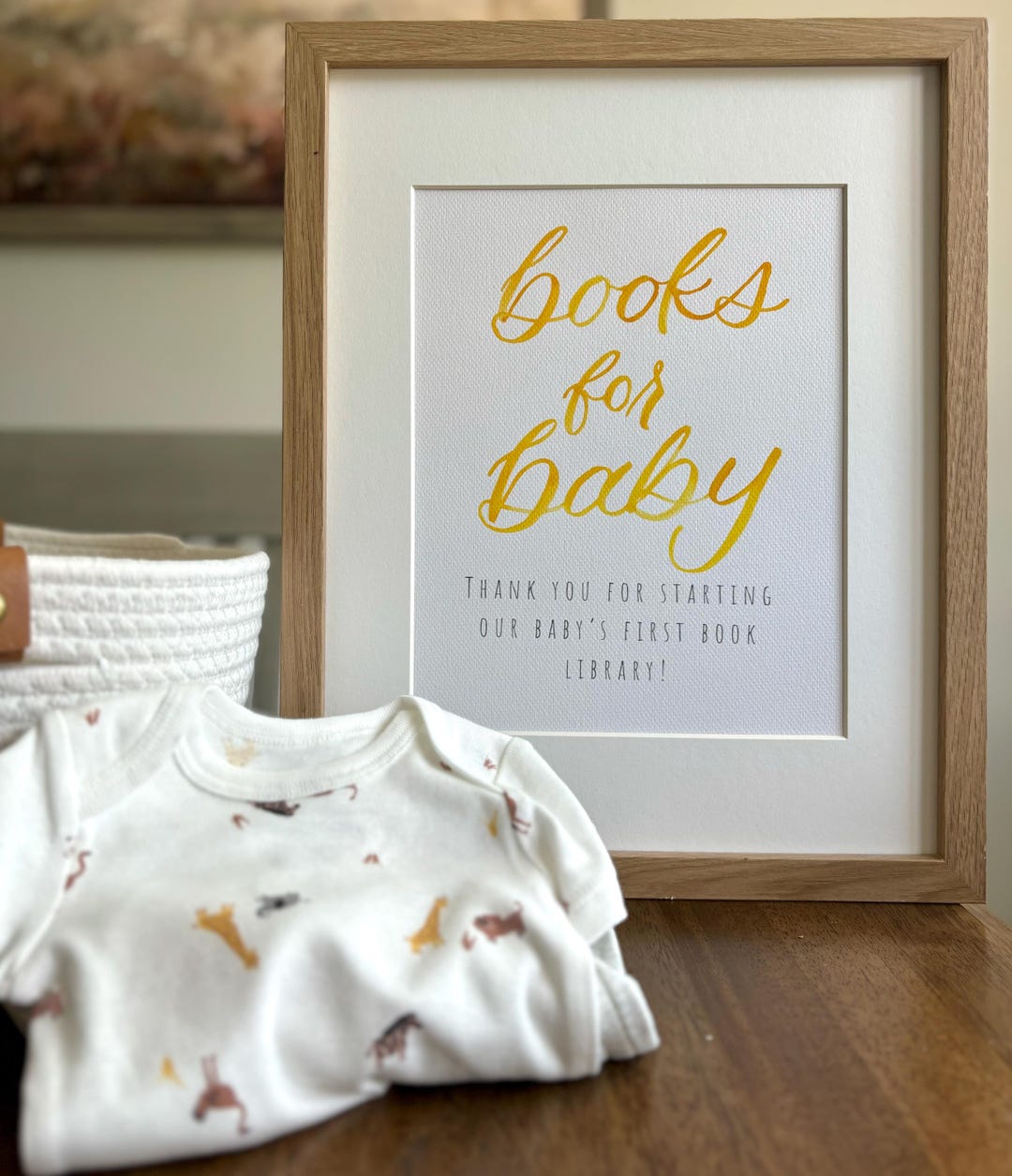 Baby Shower Sign | Book Library Sign | Books for Baby Sign | Watercolor ...