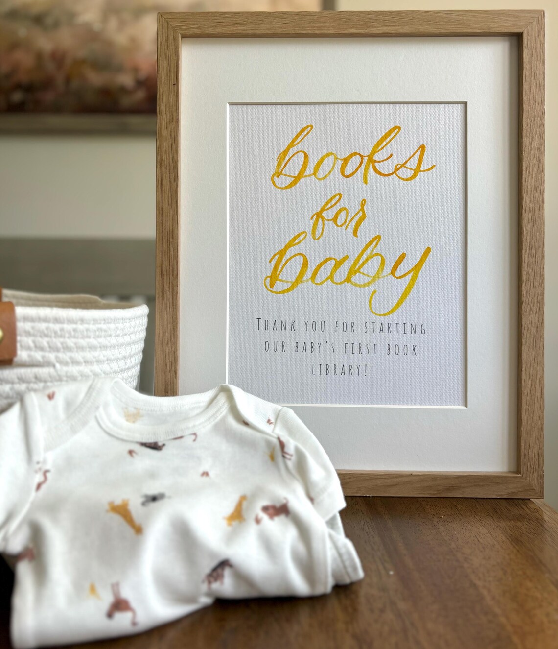 Baby Shower Sign Book Library Sign Books for Baby Sign Watercolor Baby ...