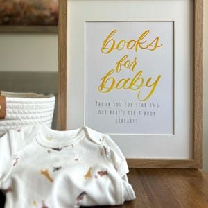 Watercolor Baby Shower Sign | Books for Baby Library, Custom Name - Etsy