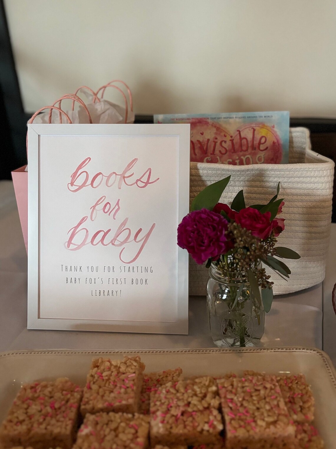 Baby Shower Sign | Book Library Sign | Books for Baby Sign | Watercolor ...