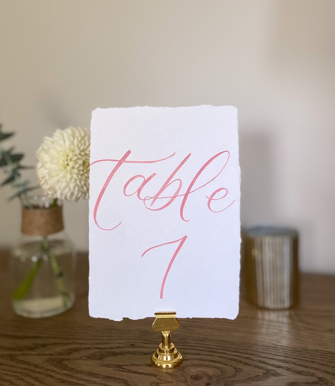 Table Number Deckled Edge Table Number Wedding Table Number Custom ...