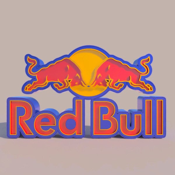 Red Bull LED Sign Energy Drink Logo Stl File digital File - Etsy