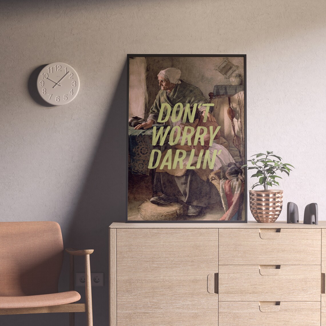 Don't Worry Darlin Art Trendy Daily Life Type Brush Humourous Saying ...