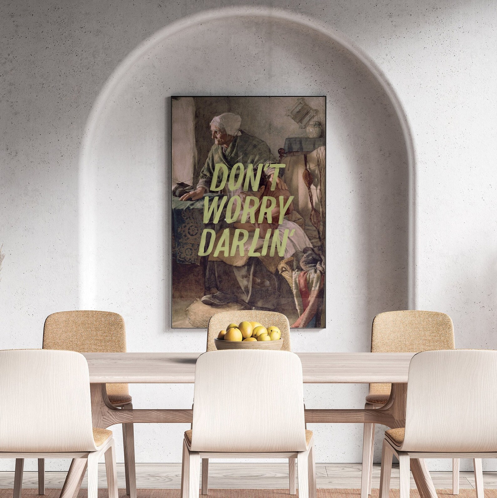 Don't Worry Darlin Art Trendy Daily Life Type Brush Humourous Saying ...