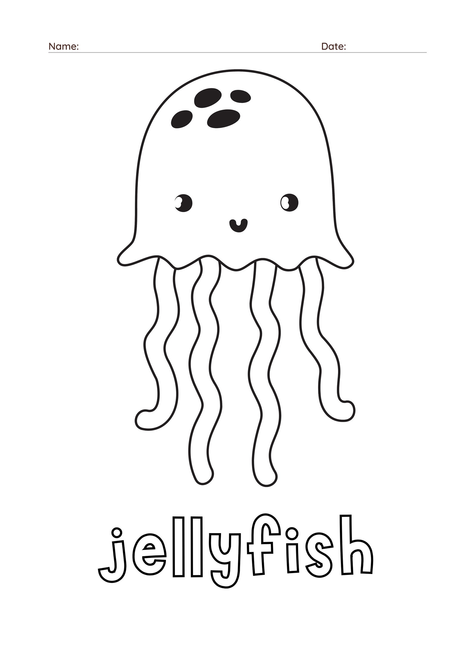 Sea Animals Coloring Book, Kids Education Book,printable Coloring Book ...