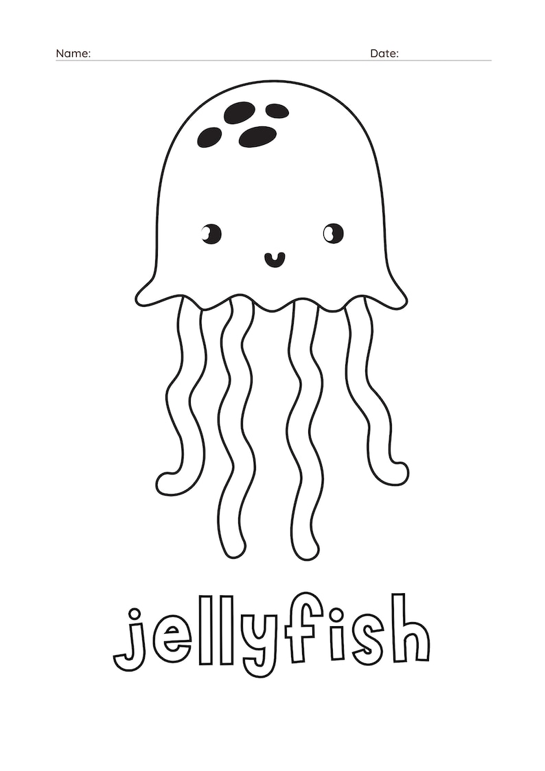 Sea Animals Coloring Book, Kids Education Book,printable Coloring Book ...