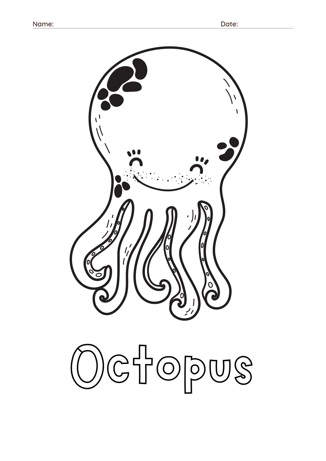 Sea Animals Coloring Book, Kids Education Book,printable Coloring Book ...