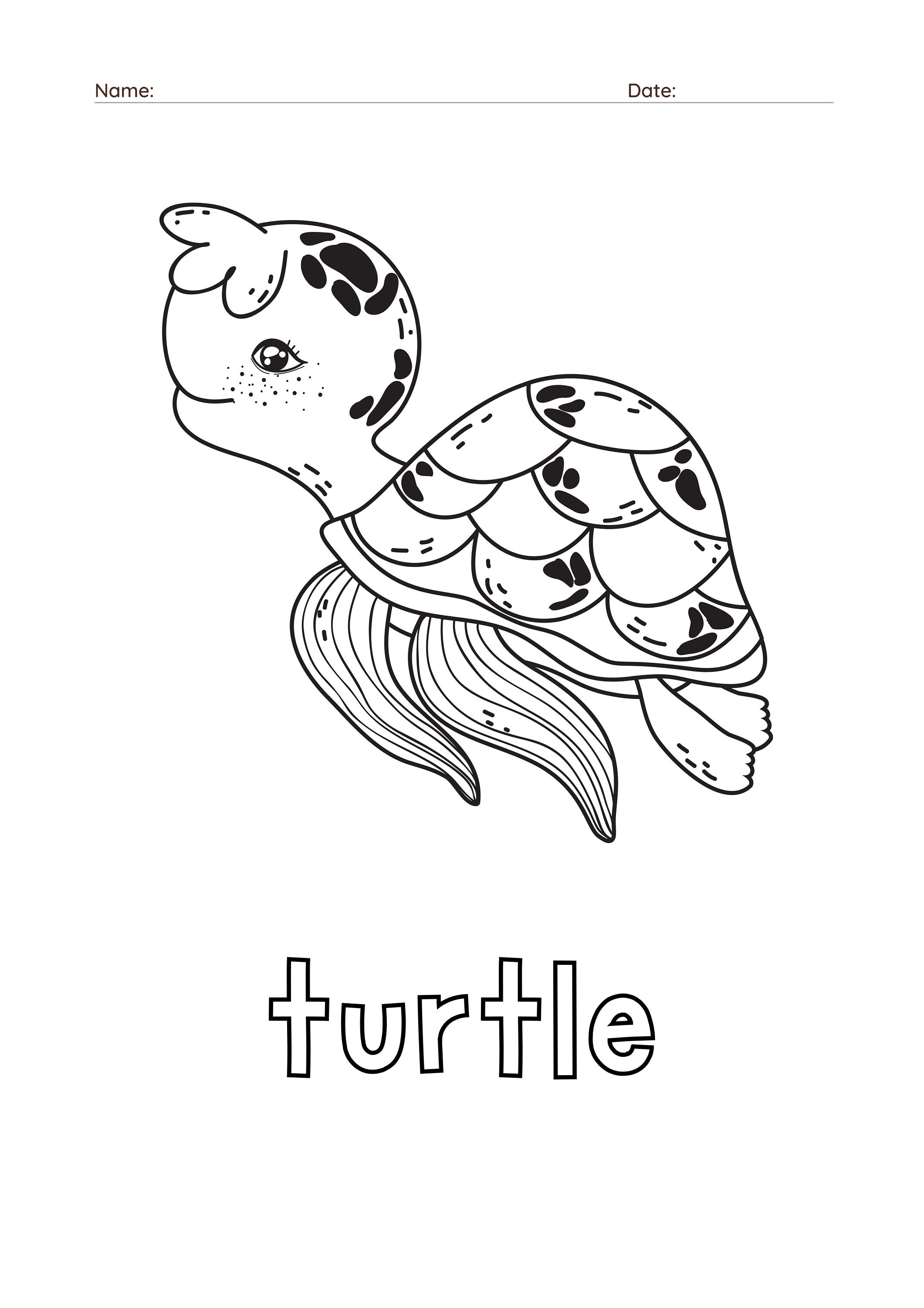 Sea Animals Coloring Book, Kids Education Book,printable Coloring Book ...