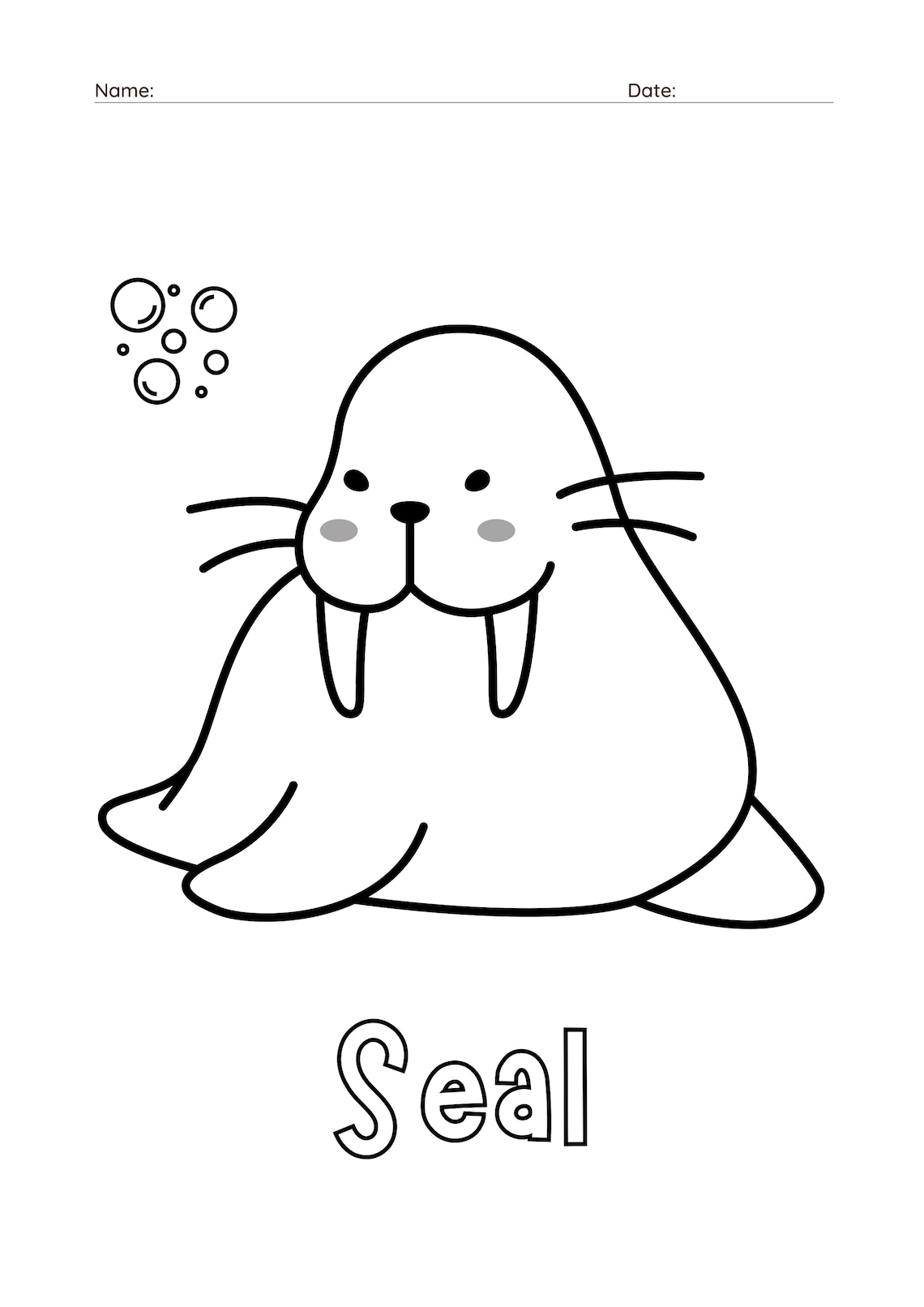 Sea Animals Coloring Book, Kids Education Book,printable Coloring Book ...