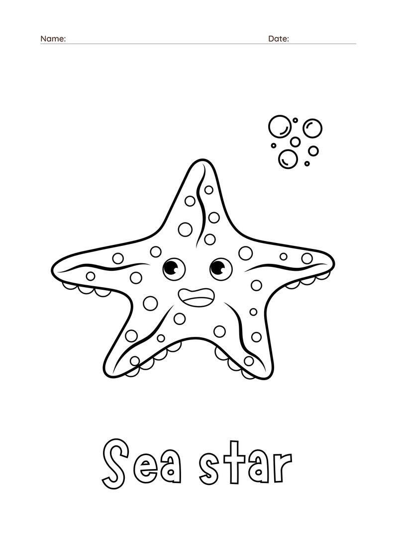 Sea Animals Coloring Book, Kids Education Book,printable Coloring Book ...