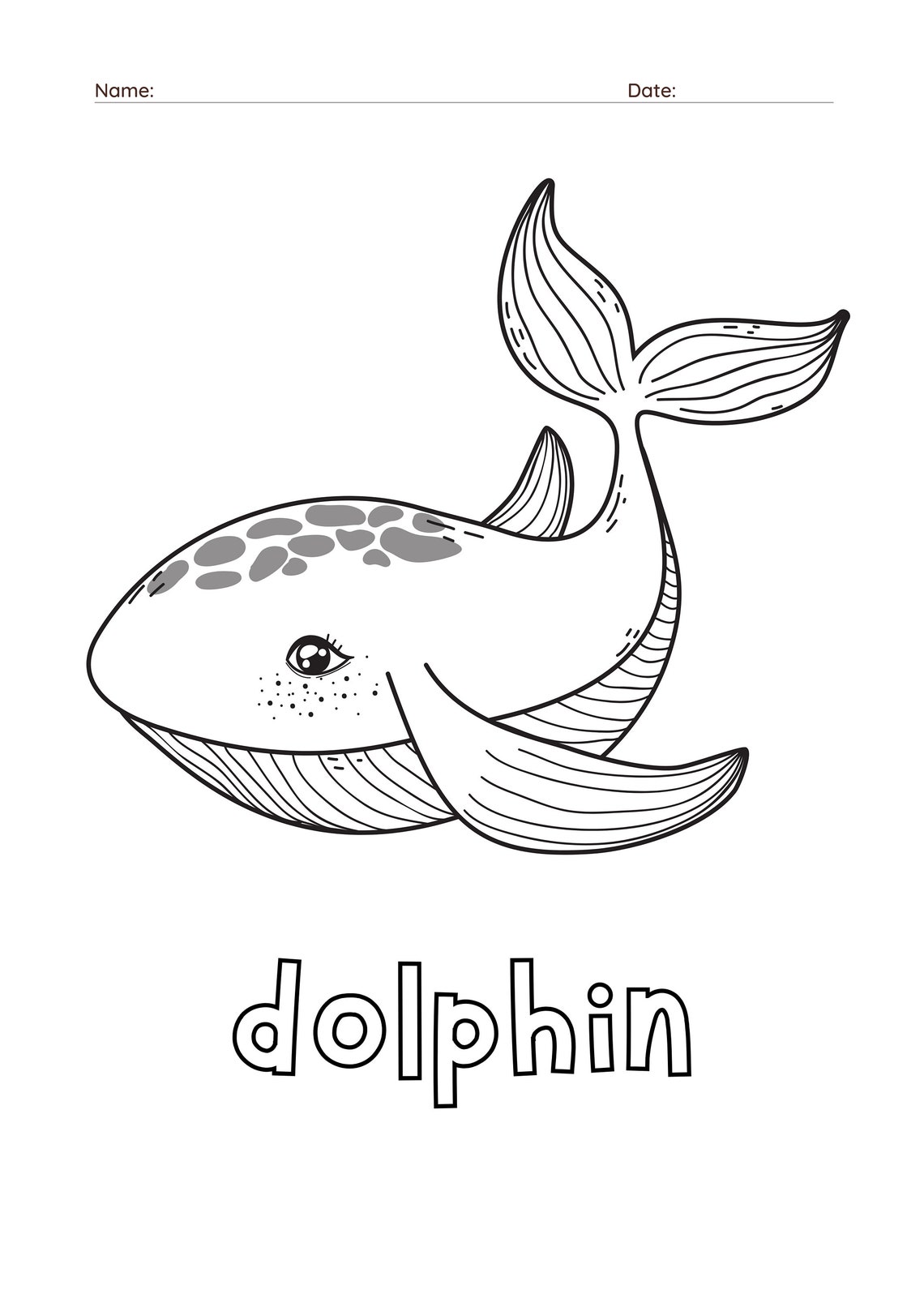 Sea Animals Coloring Book, Kids Education Book,printable Coloring Book ...