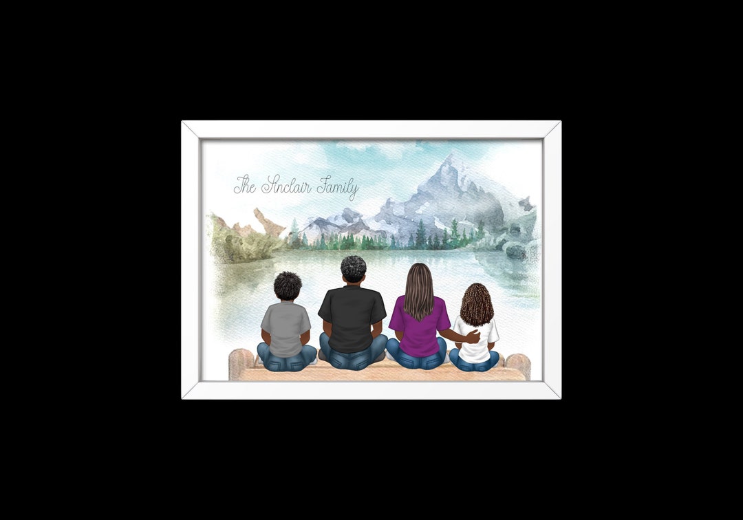 Personalized Family Portrait With Pets Digital Prints Wall - Etsy