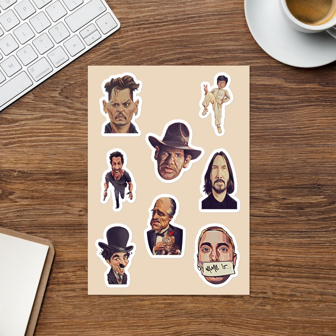 70% OFF Caricatures Sticker Sheet No.1, Charlie Sticker, Jackie Sticker ...
