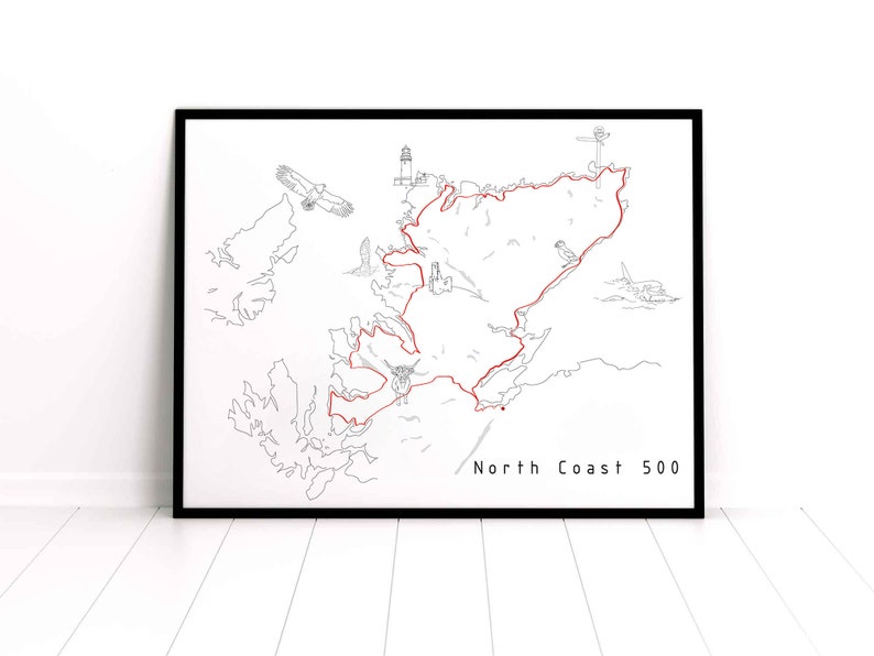 North Coast 500 NC500 Route Map - Print With NC500 Highlights - Etsy UK