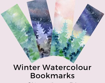 Printable Winter Bookmark - Etsy