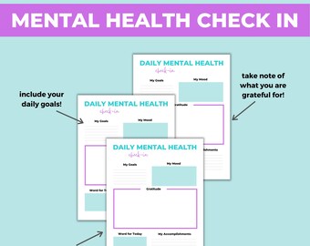 Mental Health Check in Sheet - Etsy